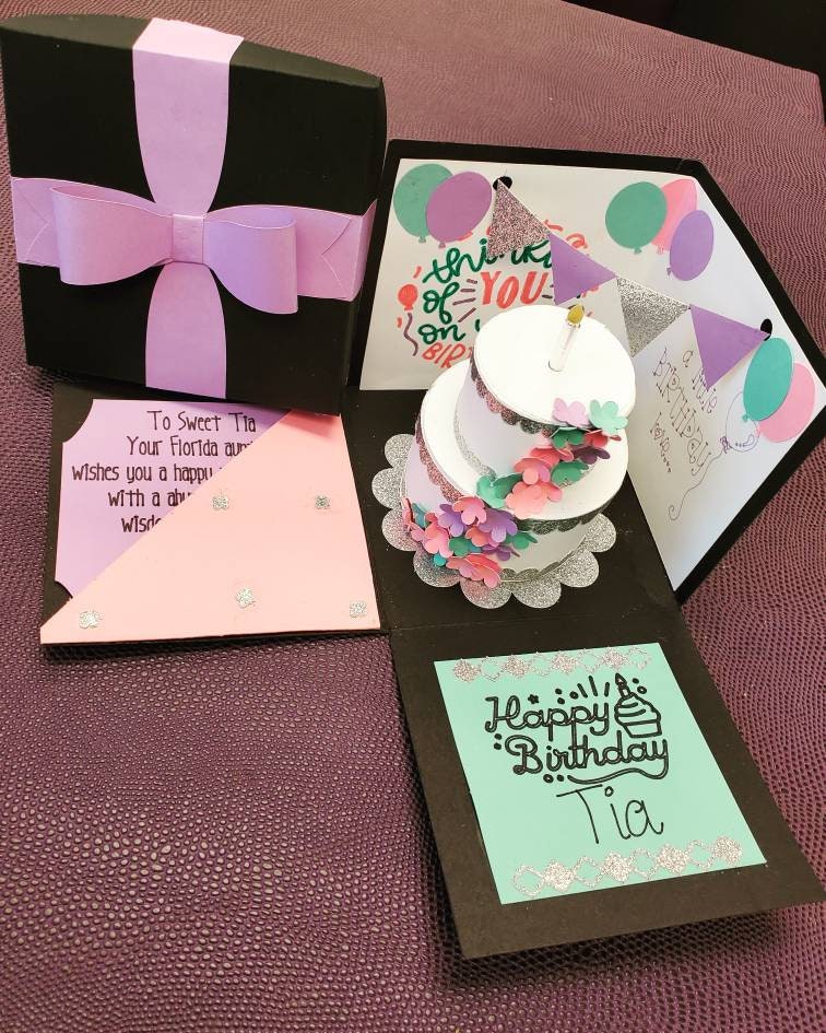 Surprise Birthday Box With Cascading Paper Balloons | Personalized ...