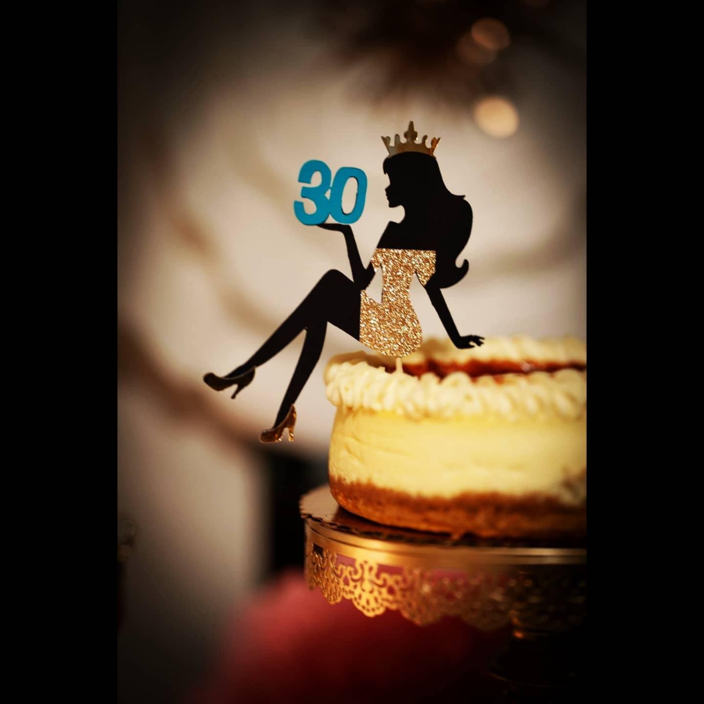 Silhouette Girl Cake Topper Sitting Lady Cake Topper GLAM Cake Topper ...