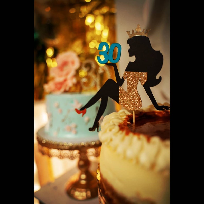 Silhouette Girl Cake Topper | Sitting Lady Cake Topper | GLAM Cake ...
