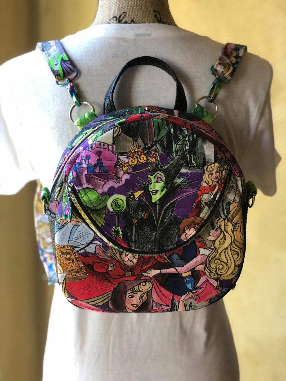 Maleficent/sleeping Beauty Mini Backpack/crossbody Purse - Etsy