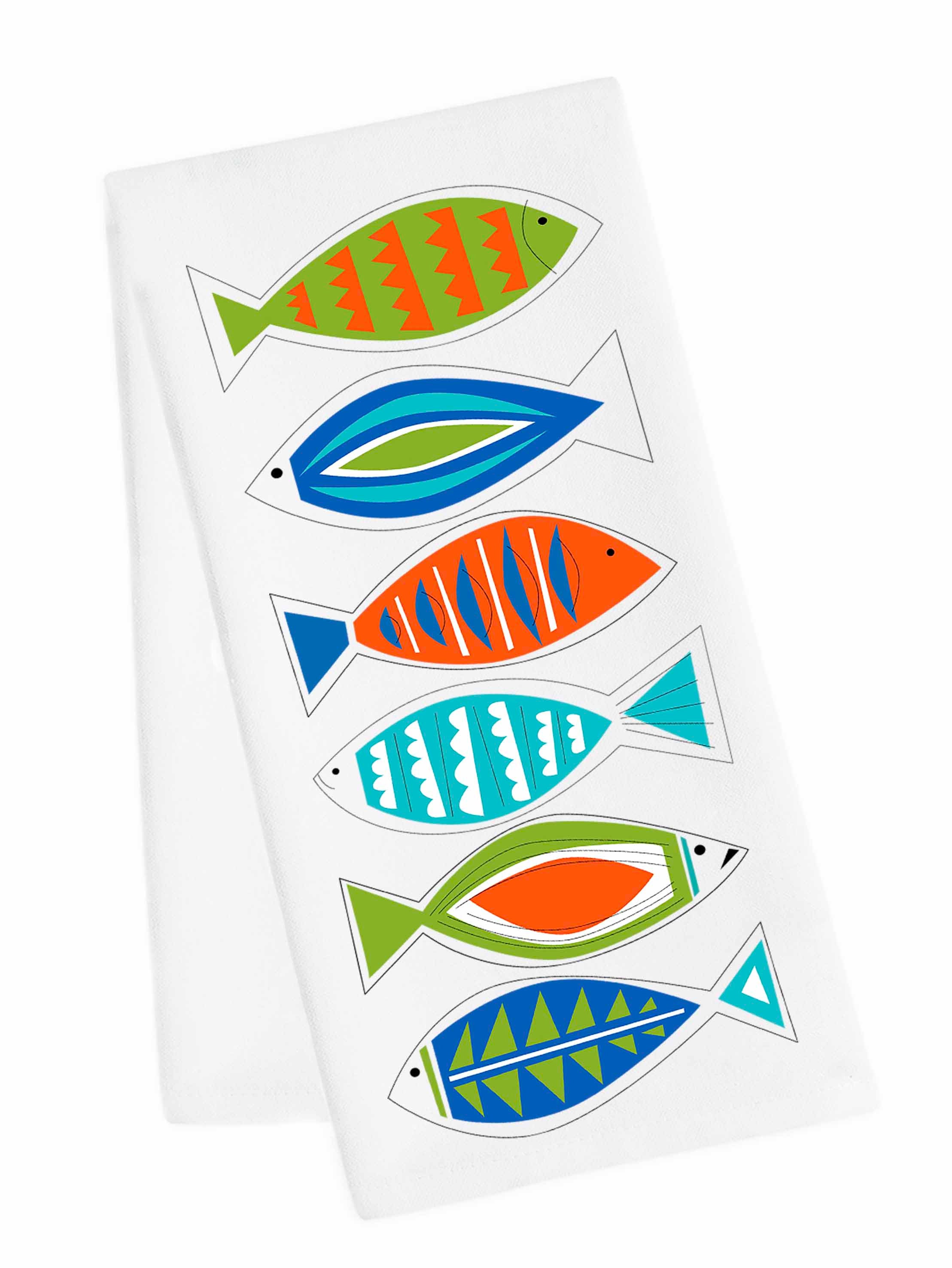 Watercolor Fish Tea Towel, Fish Hand Towel, Fish Dish Towel, Fish ...