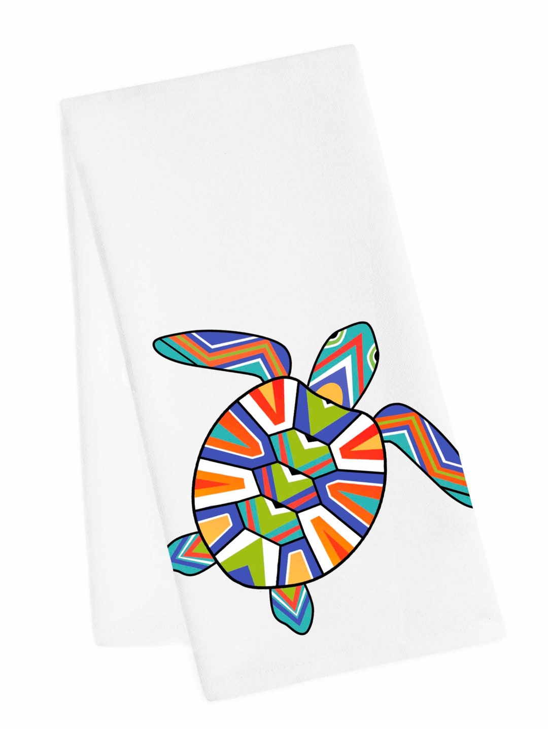 Turtle Tea Towel, Modern Turtle Hand Towel, Graphic Turtle Towel ...