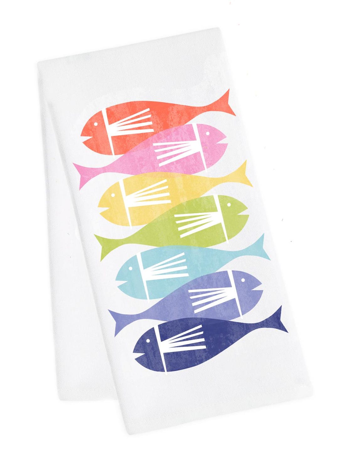 Fish Tea Towel, Fish Hand Towel, Fish Kitchen Towel, Coastal Hand Towel ...