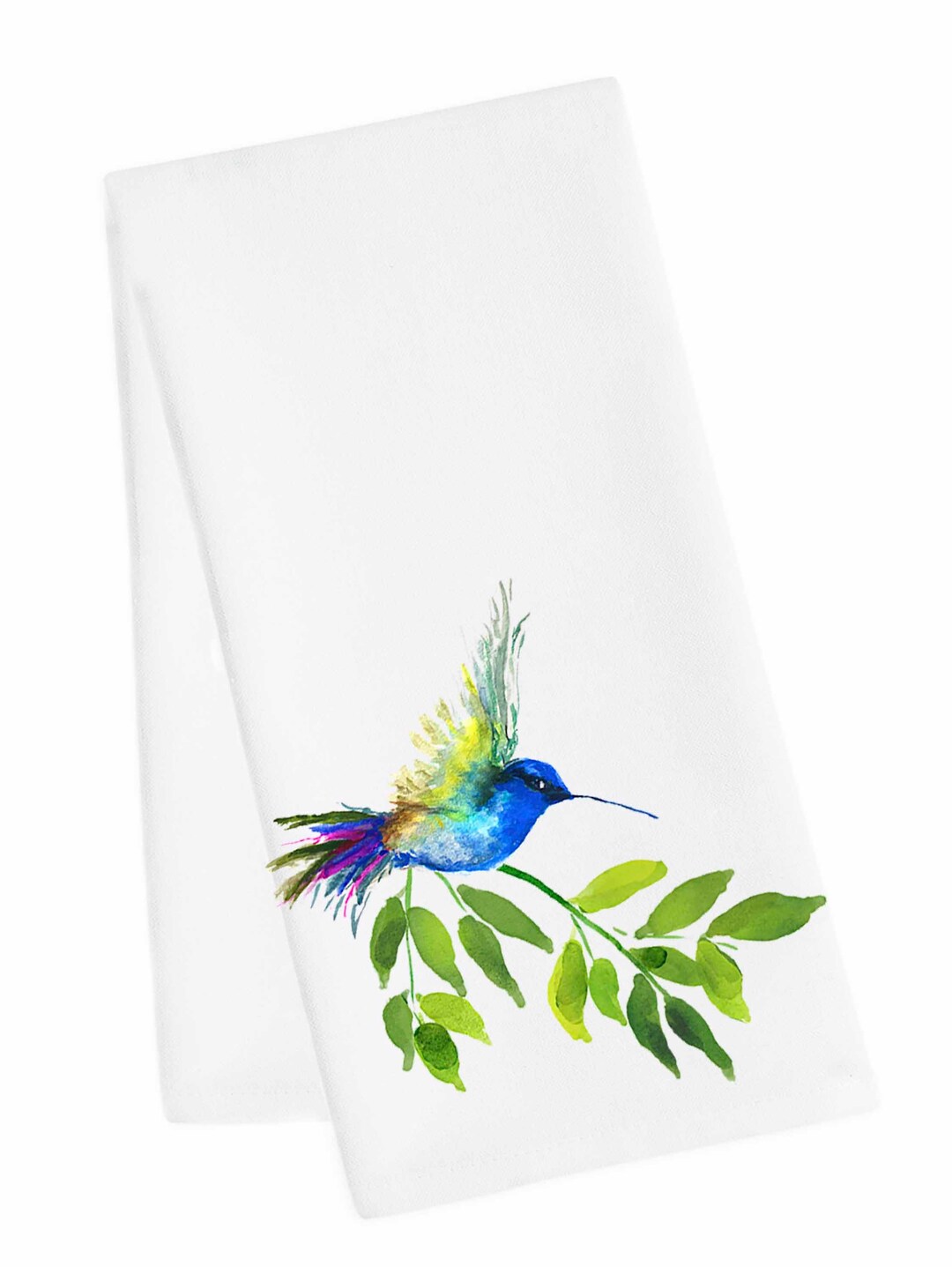 Blue Hummingbird Tea Towel, Hummingbird Hand Towel, Hummingbird Kitchen ...