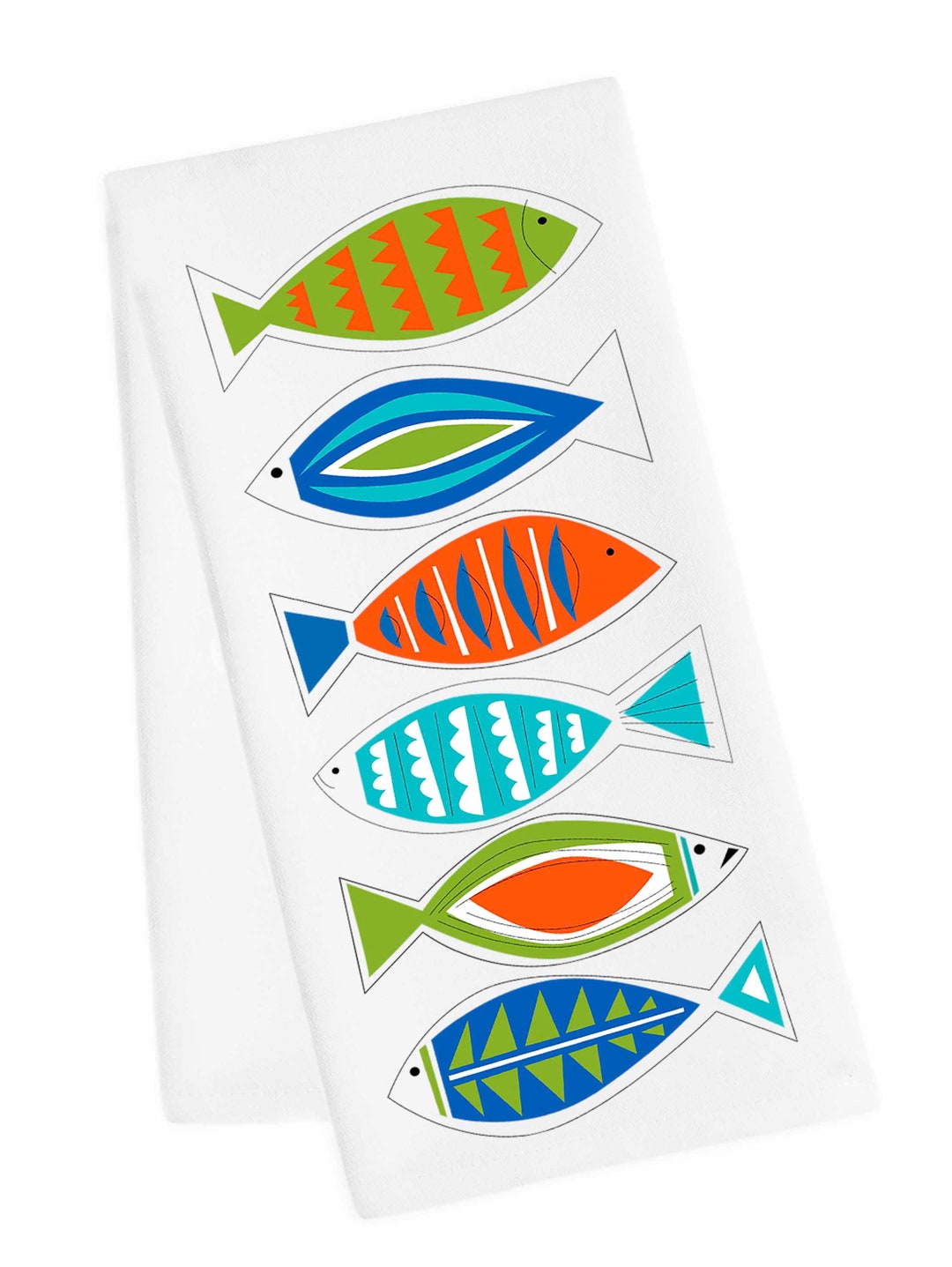 Fish Tea Towel, Fish Hand Towel, Fish Kitchen Towel, Coastal Hand Towel ...