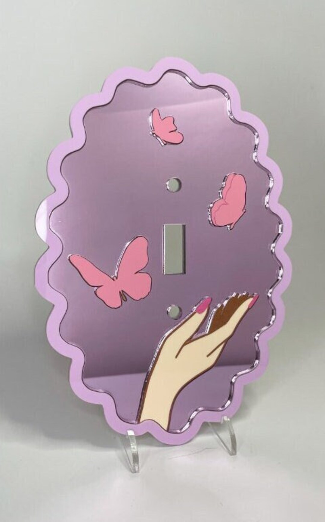 Wavy Butterfly Lavender Mirrored Light Switch Plate Cover - Etsy