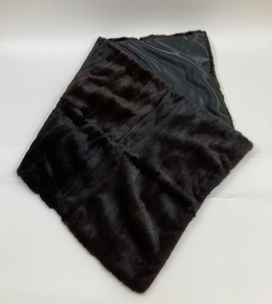 Beautiful & Soft Dark Brown Mink Fur "patch" Throw Blanket - New Satin ...