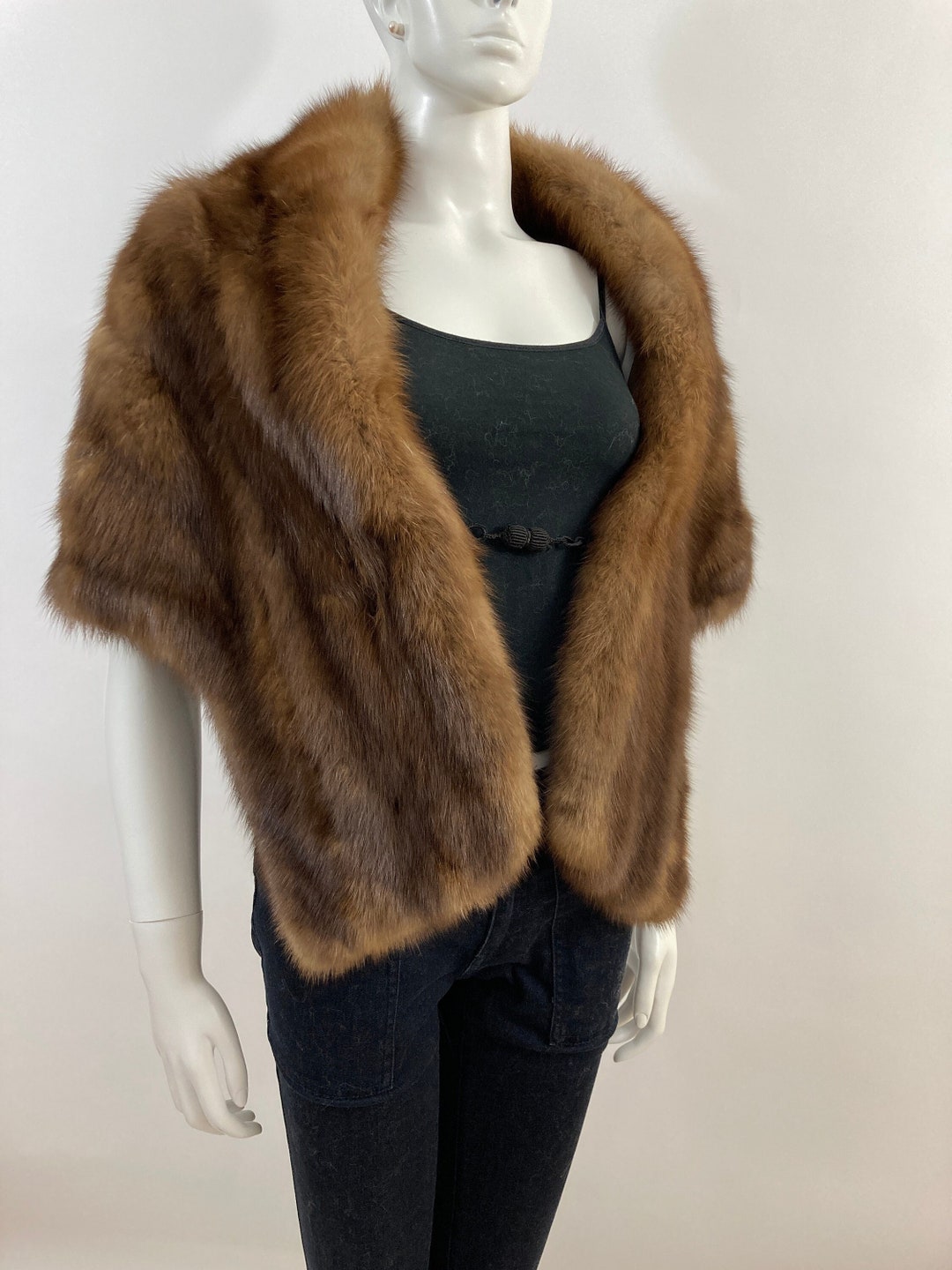 Sz S/M Classic Brown Luxurious Sable Fur Wrap Shawl Stole Vintage Fur - Etsy