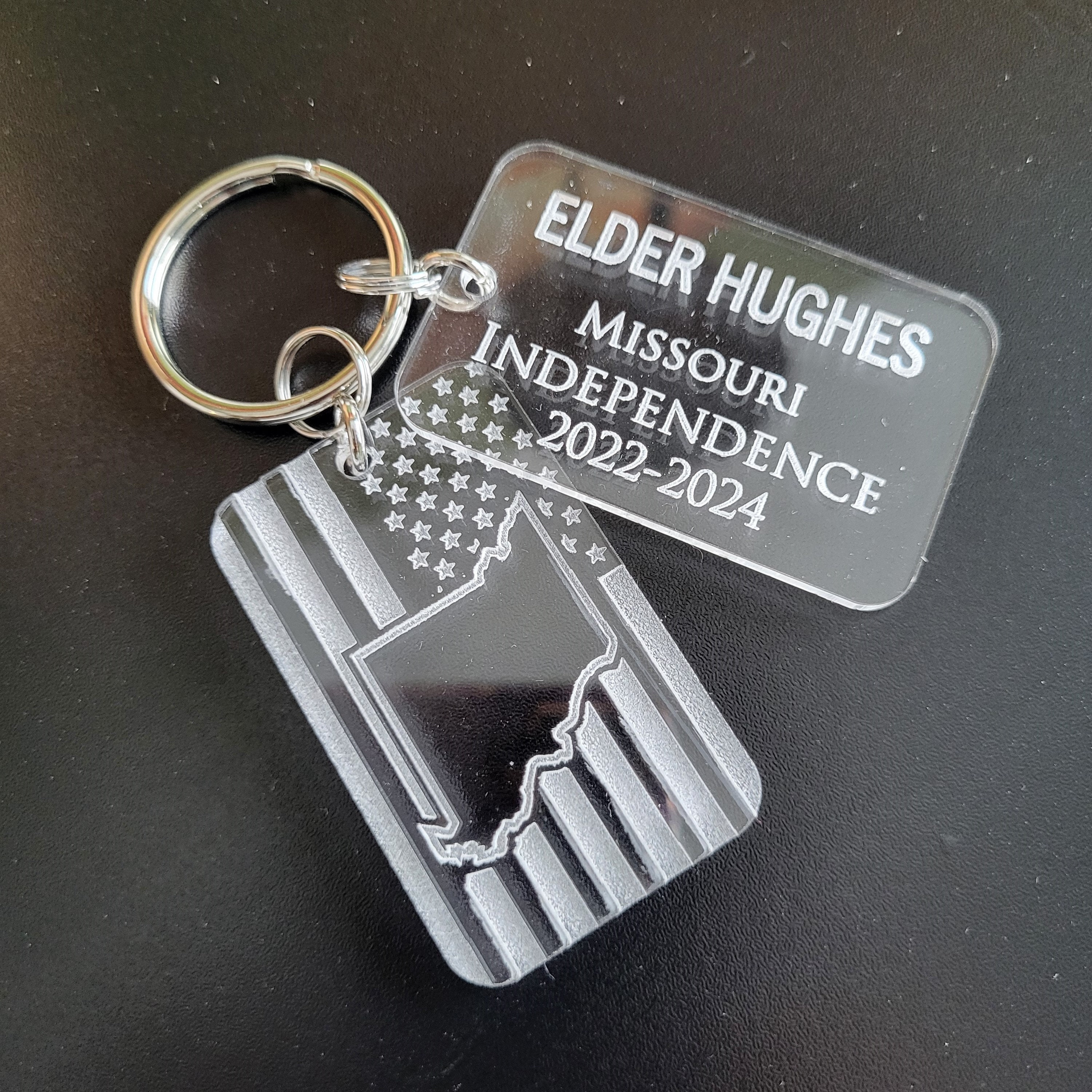 LDS Missionary Keychain- Flag and Name Tag - Etsy
