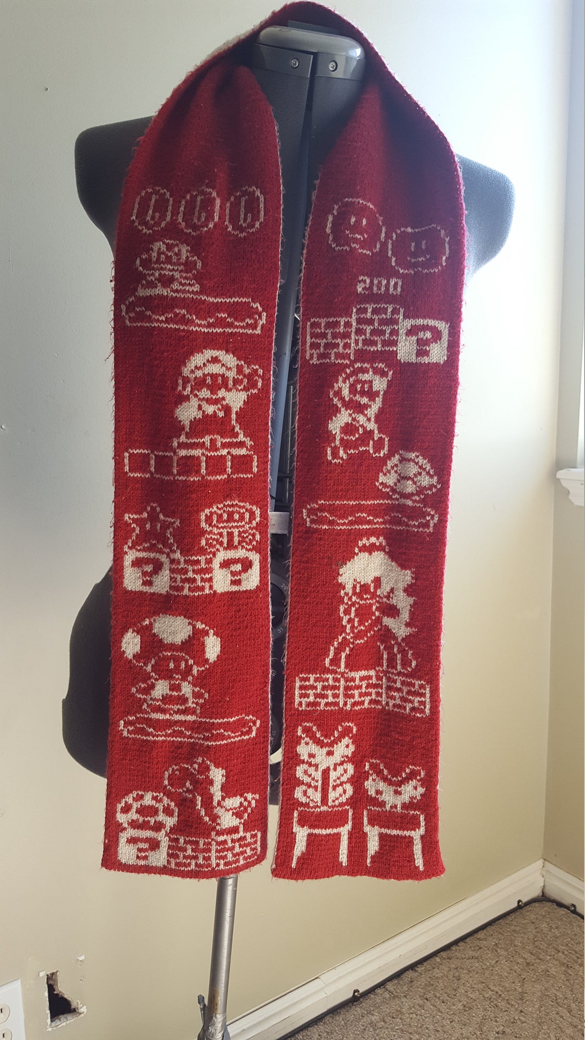 Mario Double Knit Scarf Pattern - Etsy