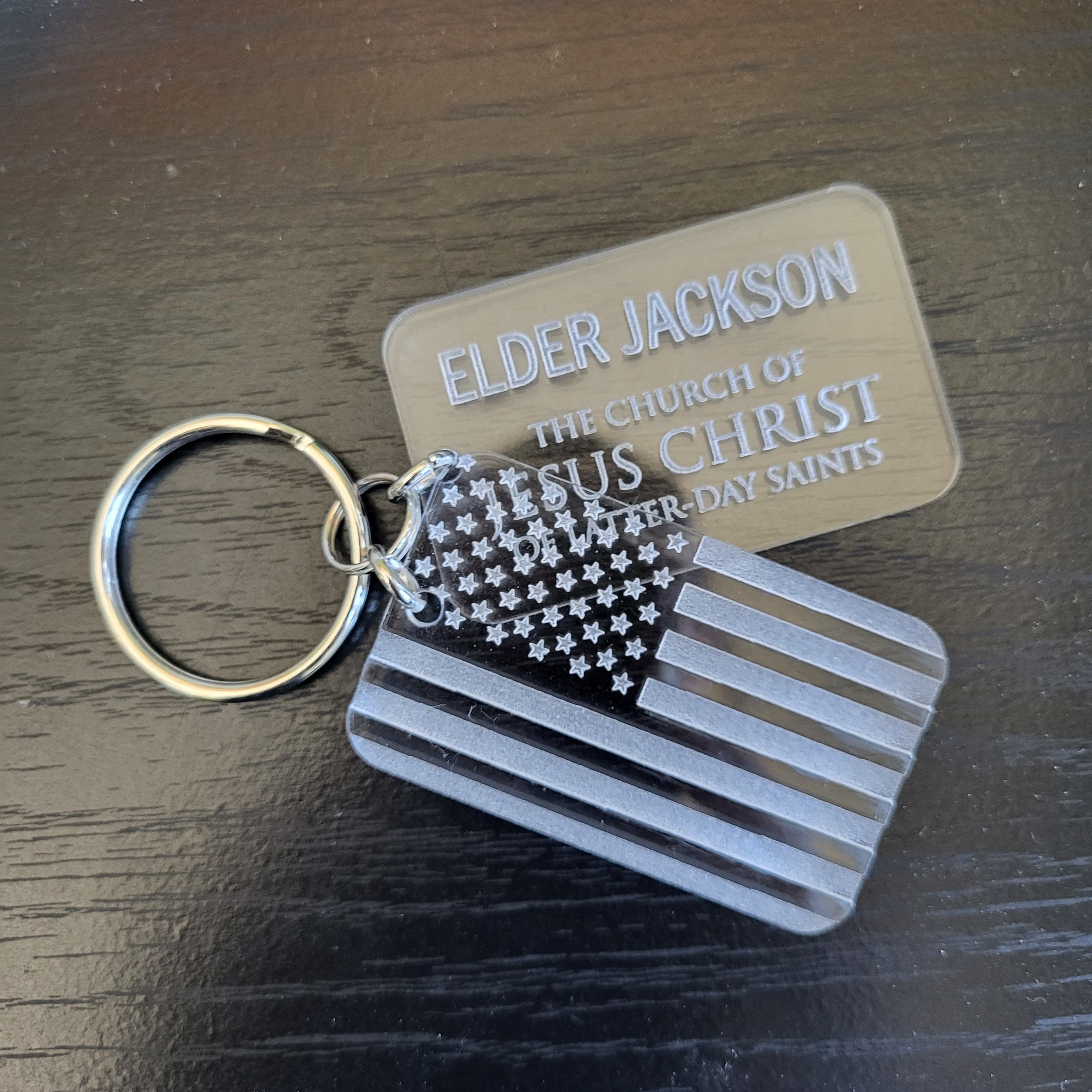LDS Missionary Keychain Flag and Name Tag - Etsy