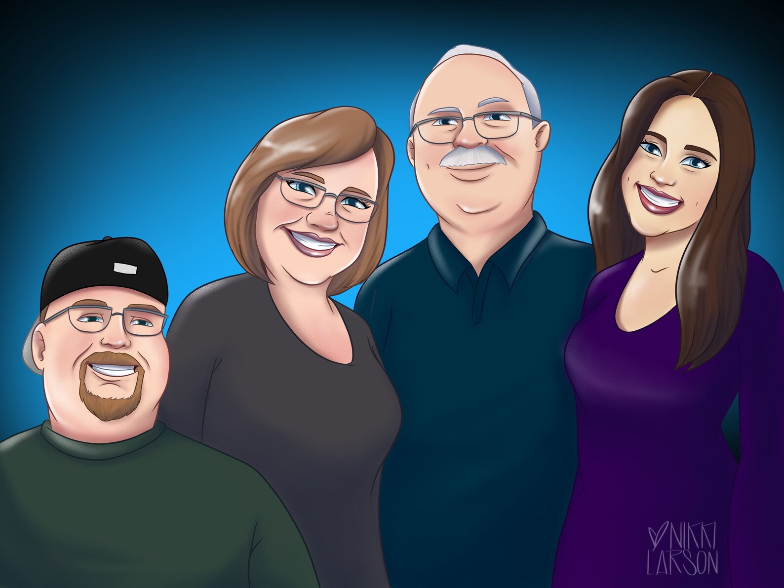 Custom Digital Portrait | Cartoon Style Digital Colored Commission - Etsy