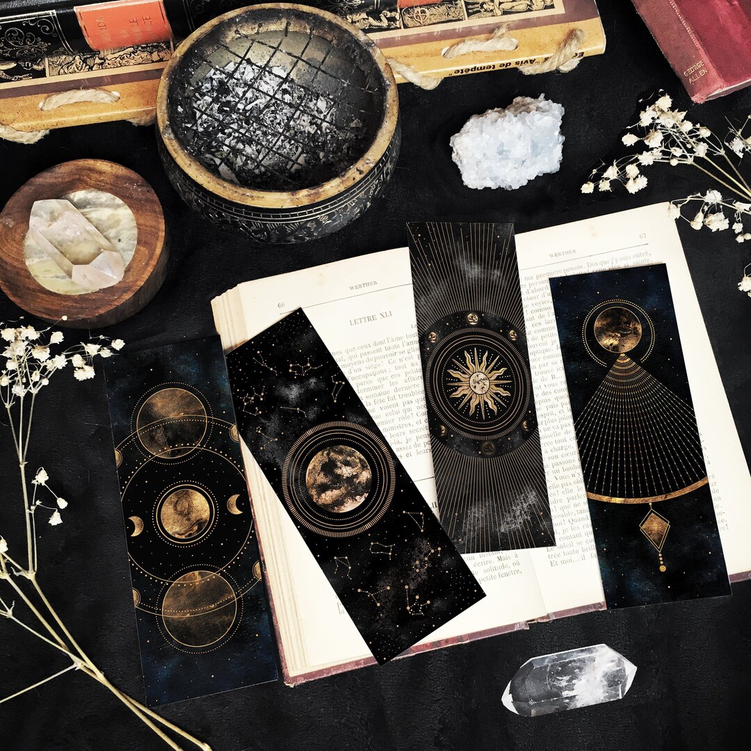 Celestial Bookmarks Set, Witchy Bookmarks, Moon Bookmark, Sun Bookmark ...