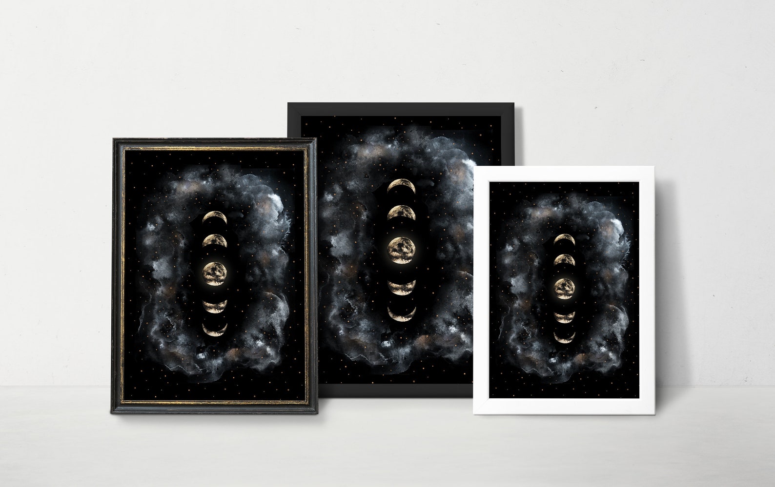 Affiche des Phases de la Lune Art Mural Céleste Illustration - Etsy France