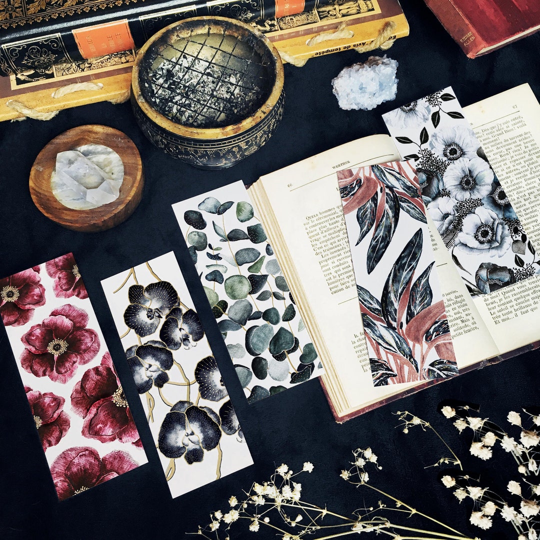 Floral and Botanical Bookmarks, Flowers Stationery Plants Bookmarks ...