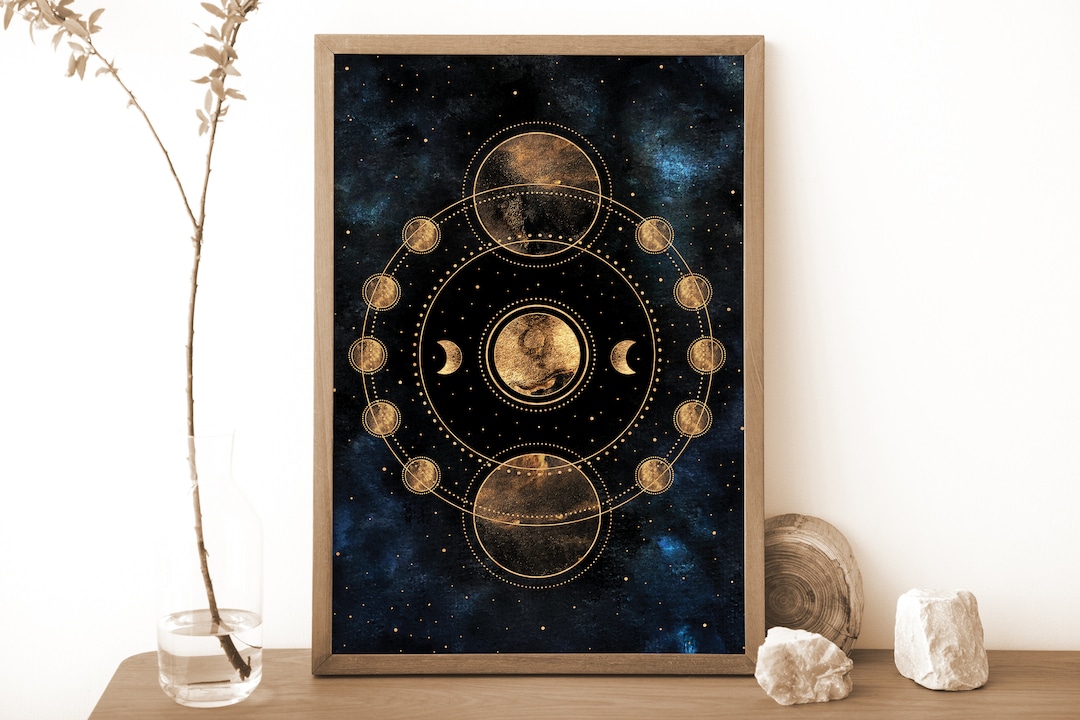 Moon Phases Print, Celestial Wall Art, Witchy Home Decor - Etsy