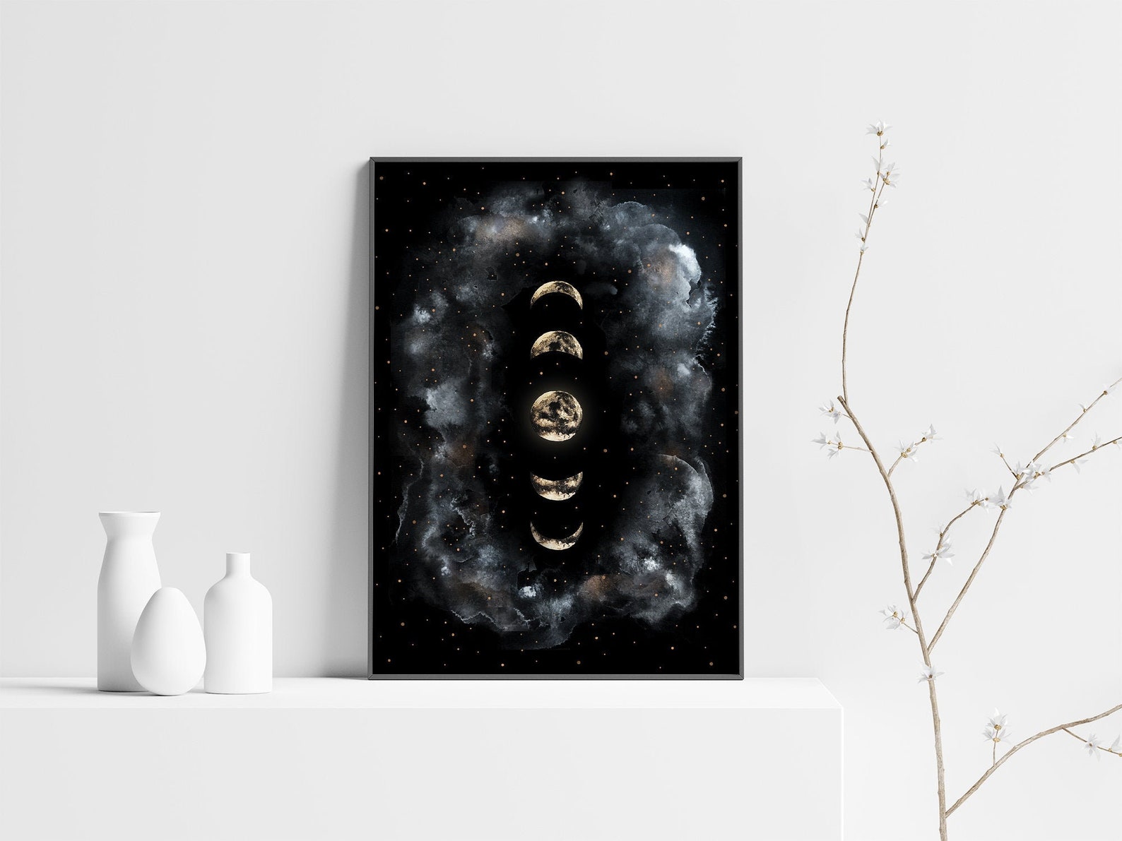Affiche des Phases de la Lune Art Mural Céleste Illustration - Etsy France