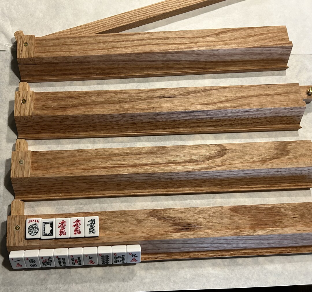 OVERSIZED 20 Oak Mahjong Rack With Pivoting Pusher - Etsy
