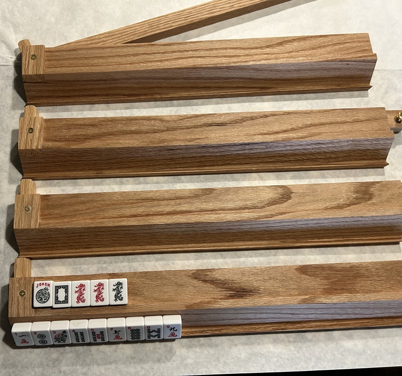 OVERSIZED 20 Oak Mahjong Rack With Pivoting Pusher - Etsy