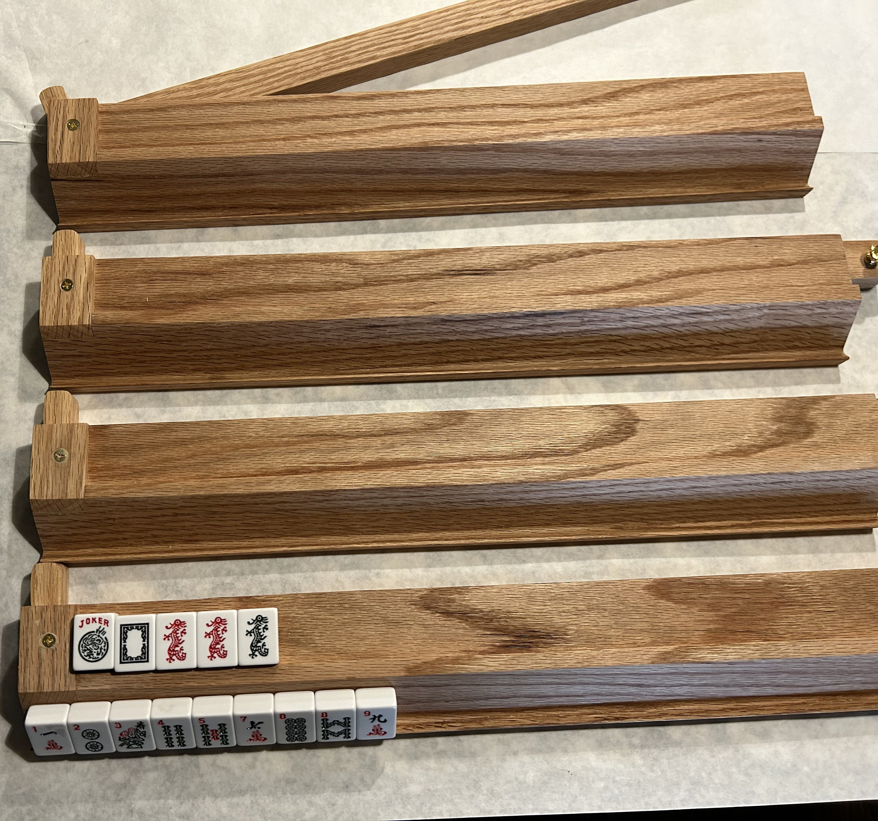 OVERSIZED 20 Oak Mahjong Rack With Pivoting Pusher - Etsy