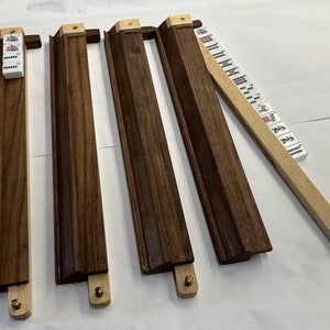Walnut & Maple Mahjong Racks With Pivoting Pushers - Etsy