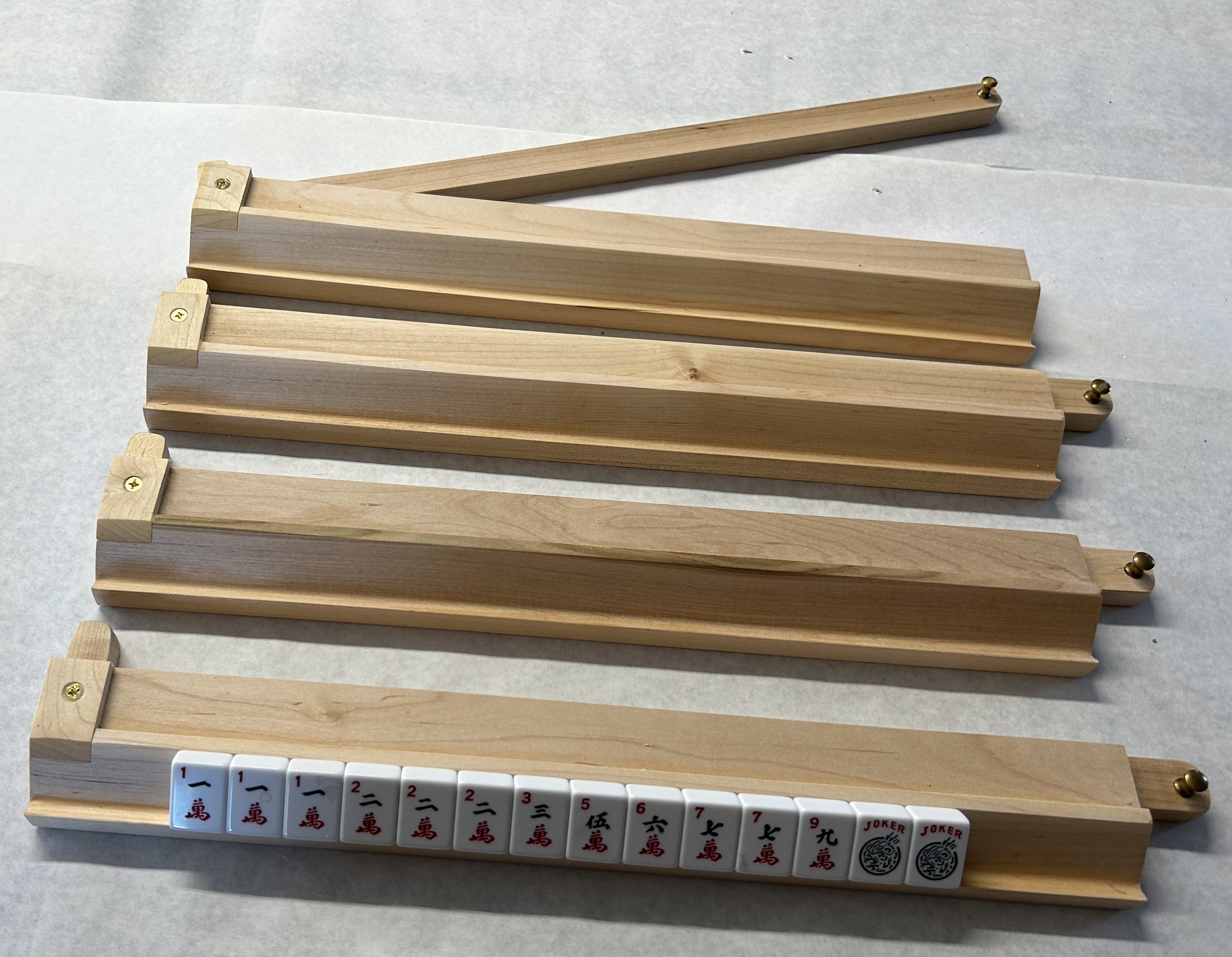 Mahjong Racks With Pivoting Pushers Maple - Etsy