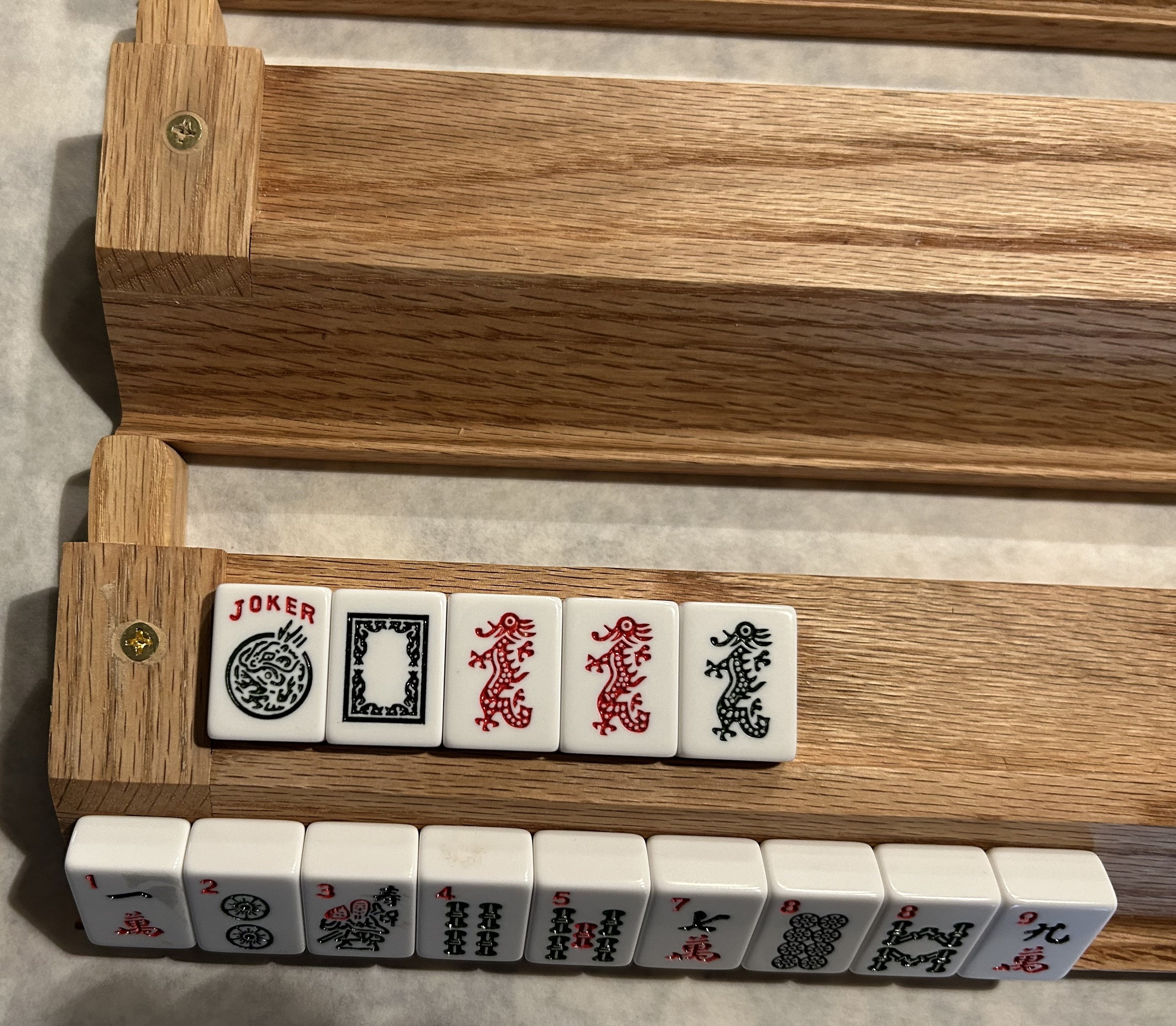 OVERSIZED 20 Oak Mahjong Rack With Pivoting Pusher - Etsy