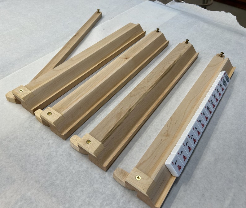 Mahjong Racks With Pivoting Pushers Maple - Etsy