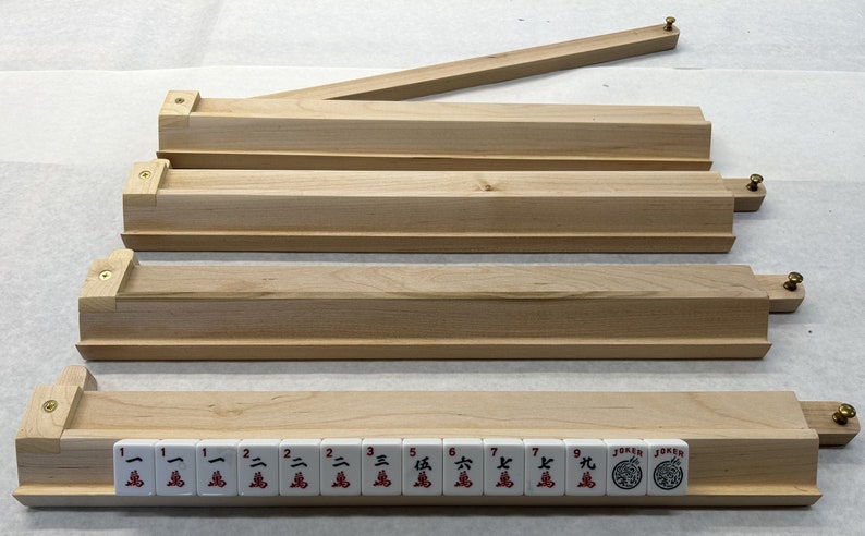 Mahjong Racks With Pivoting Pushers Maple - Etsy