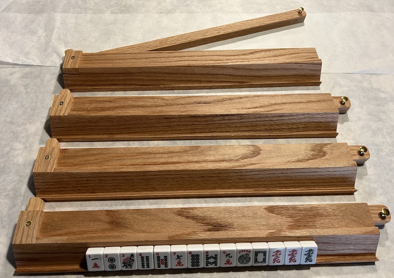 OVERSIZED 20 Oak Mahjong Rack With Pivoting Pusher - Etsy