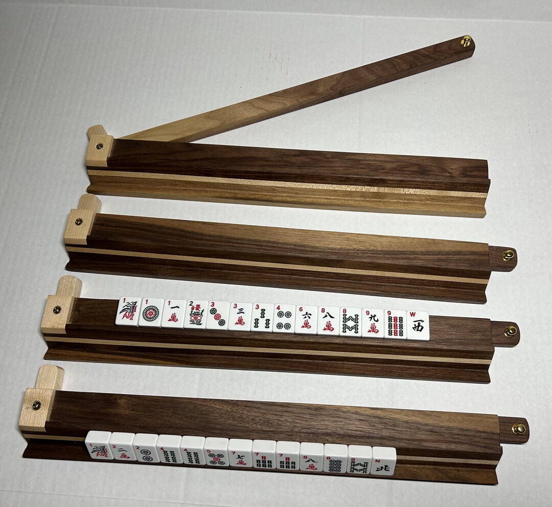 Walnut With Maple Inserted Between Walnut Mahjong Racks With Pivoting ...