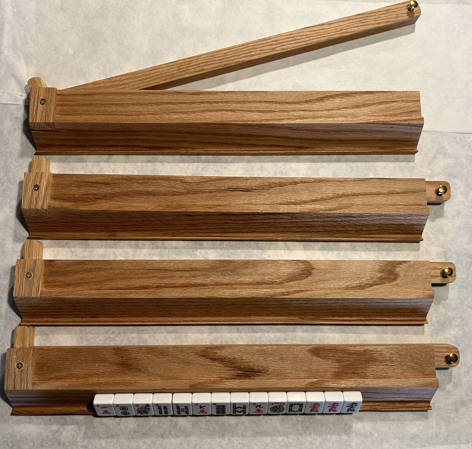 OVERSIZED 20 Oak Mahjong Rack With Pivoting Pusher - Etsy