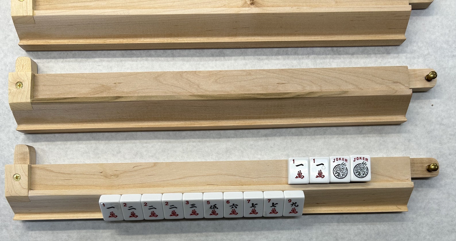 Mahjong Racks With Pivoting Pushers Maple - Etsy