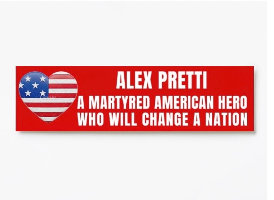 Alex Pretti American Hero Bumper Sticker - Anti-fascism, Pro-democracy ...