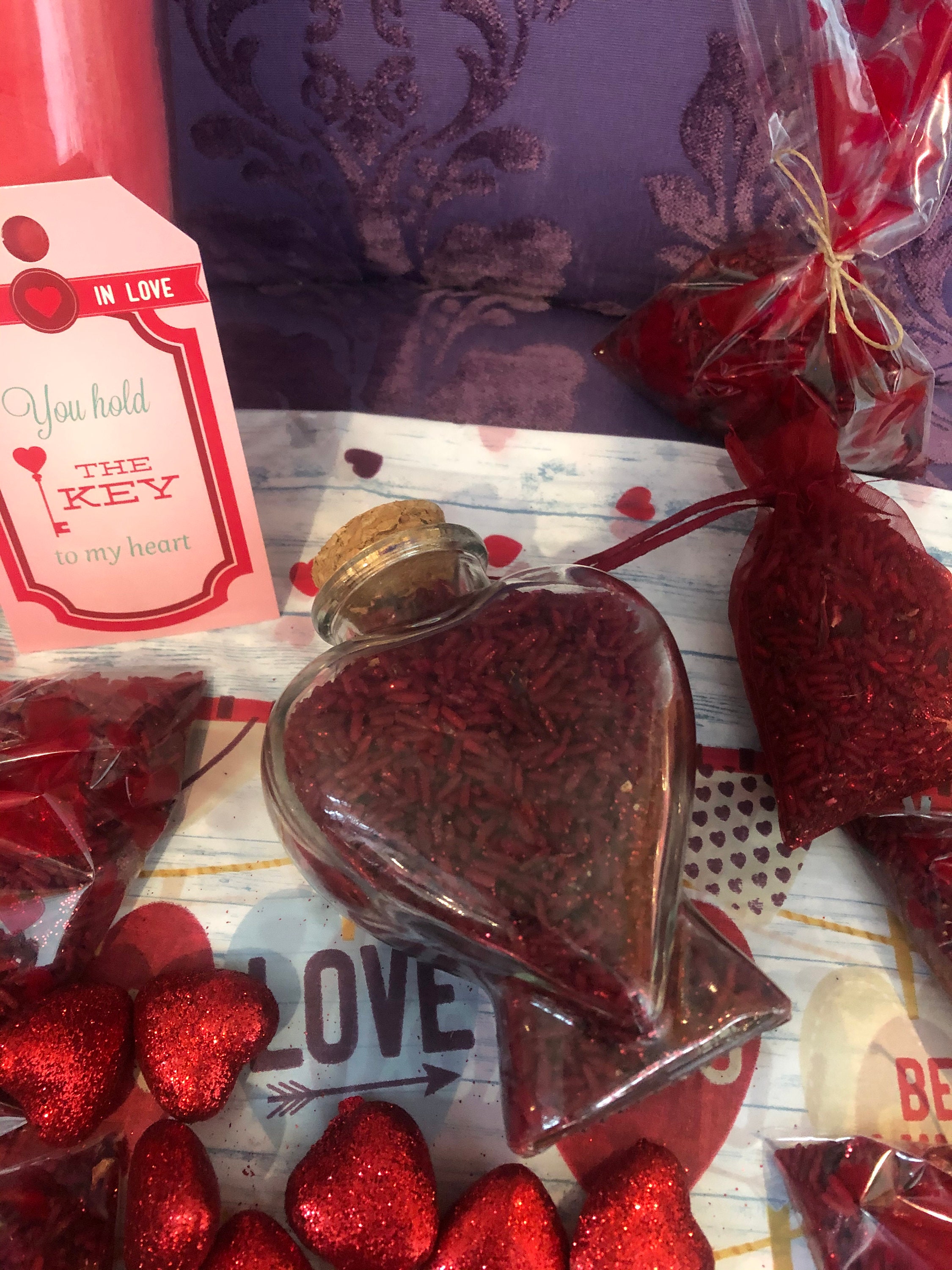 Hoodoo Red Love Rice in Heart Shaped Jar | Etsy
