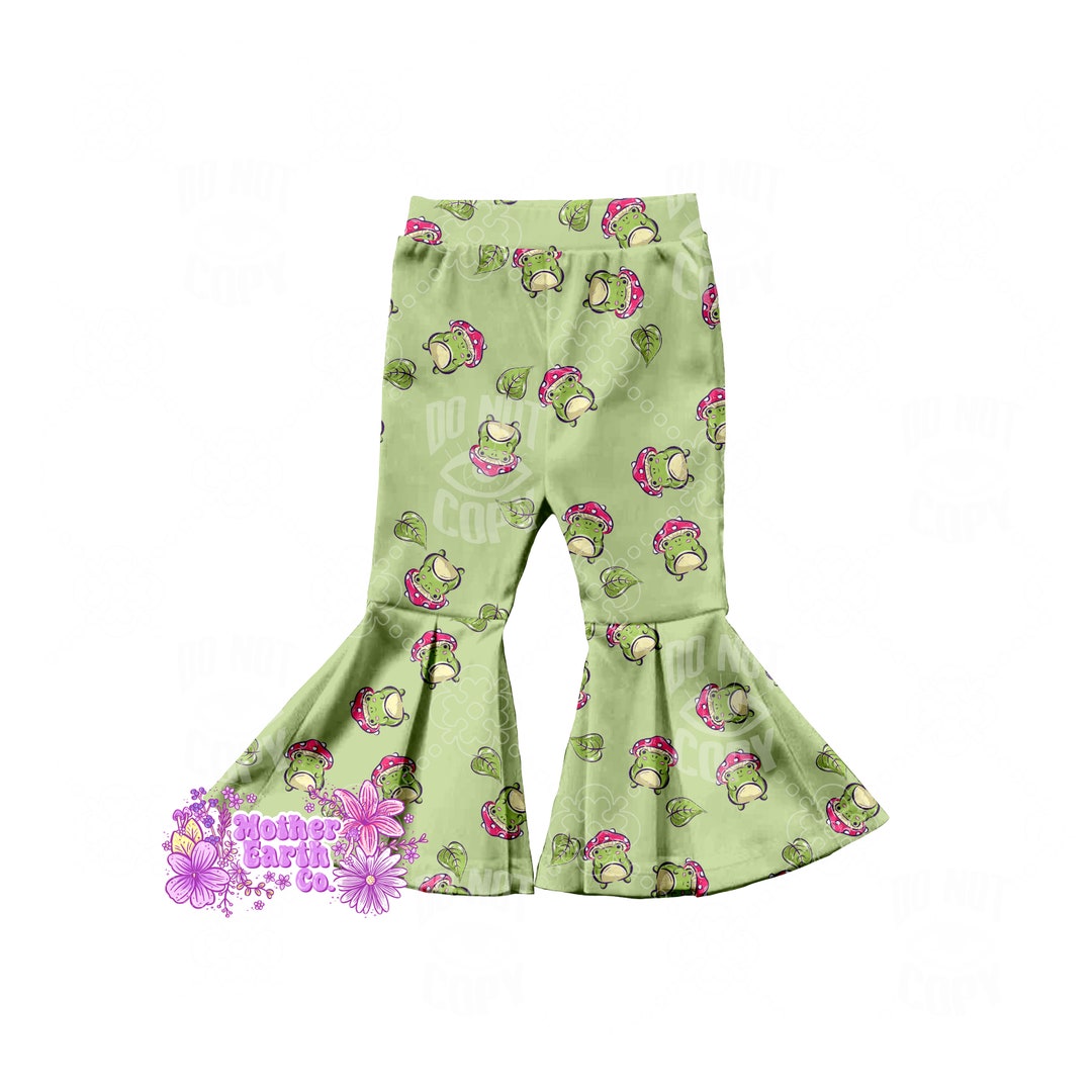 Mushroom Frogs Kids Bellbottom Pants Child Toddler Baby Bell Bottoms ...