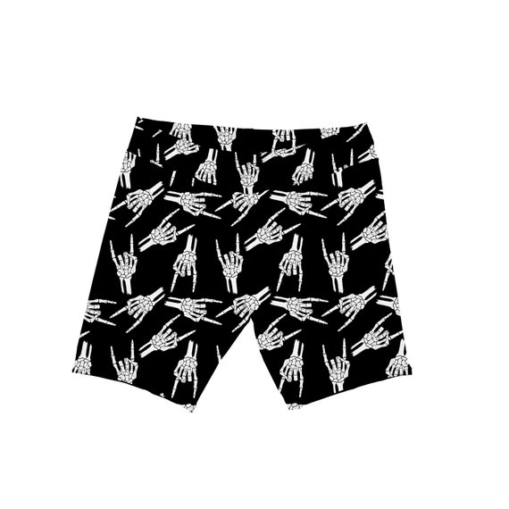 Skeleton Rock N Roll Hands Womens Biker Shorts Skeleton - Etsy