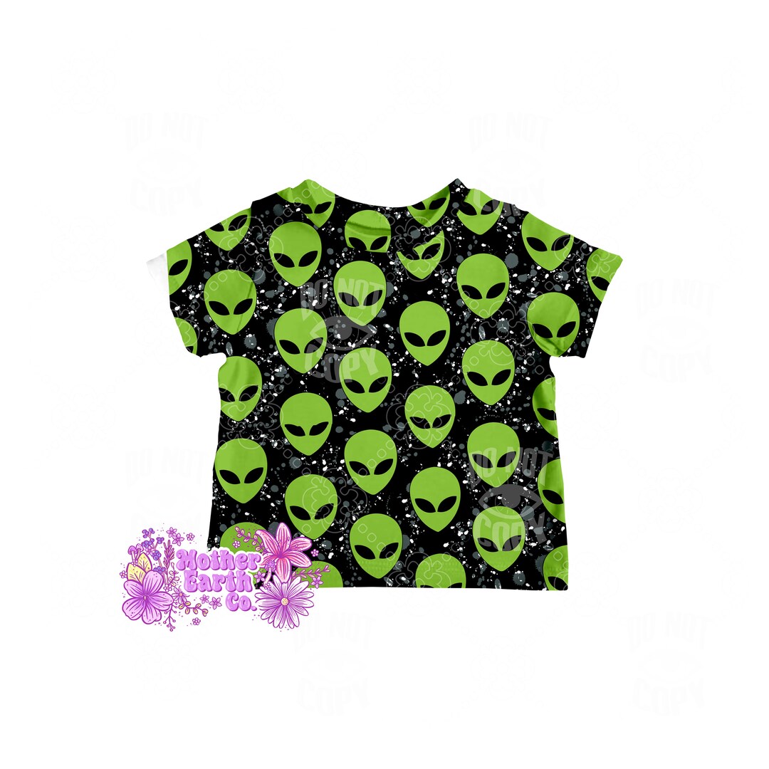 Alien Short or Long Sleeve Shirt Child Kids Baby Toddler Tops Shirts ...