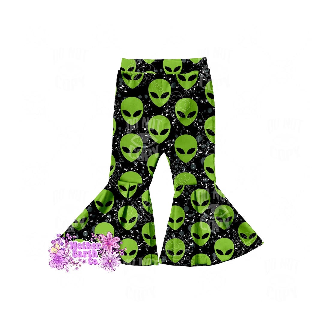 Alien Kids Bellbottom Pants Child Toddler Baby Bell Bottoms Flared ...