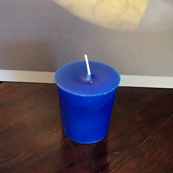 BLUE VOTIVE Candle - Hand-poured - Etsy