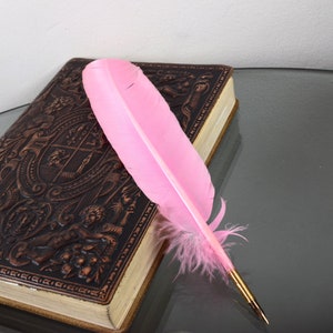 QUILL PEN-PINK Turkey Feather-calligraphy-magic Writing-spell Casting ...