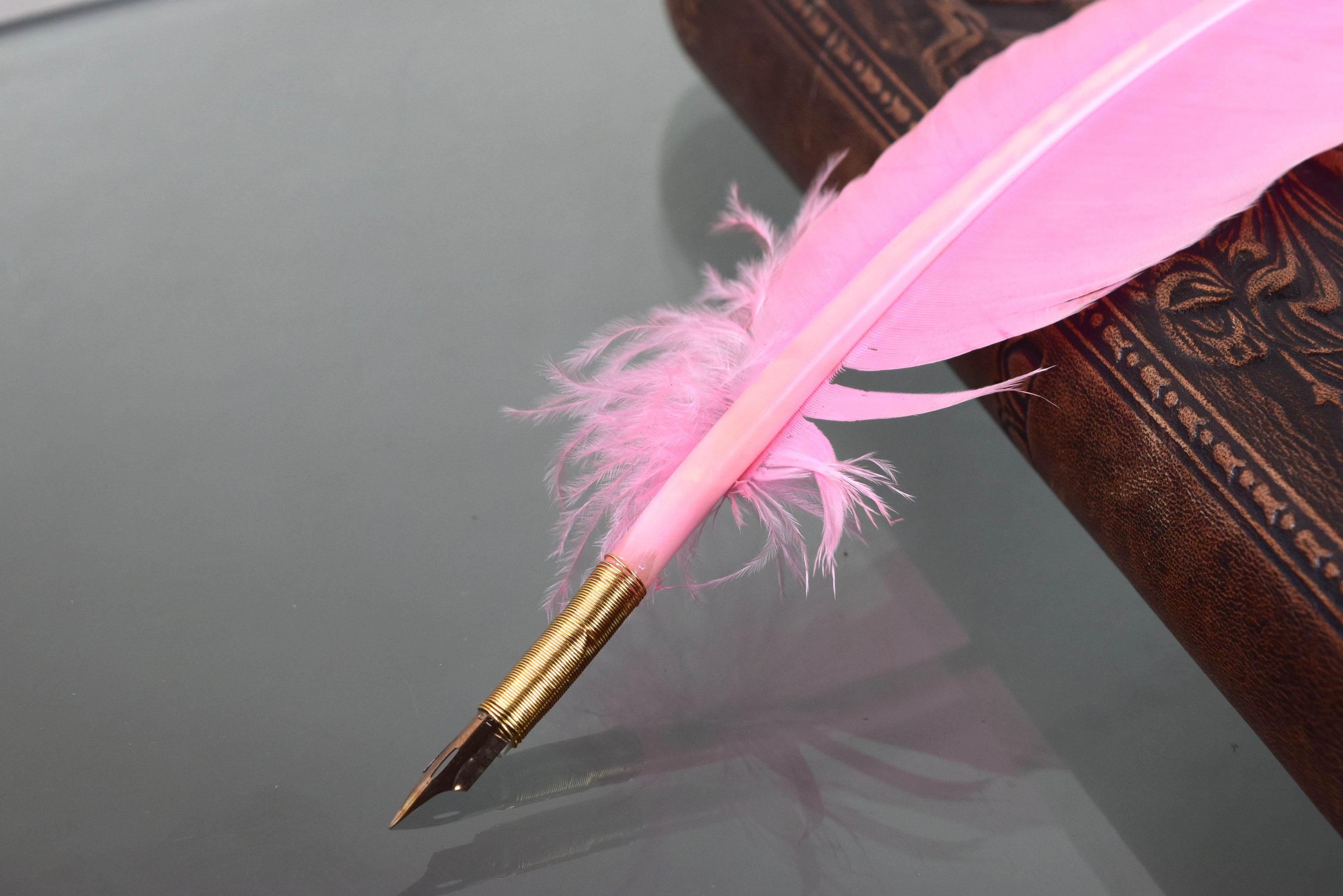 QUILL PEN-PINK Turkey Feather-calligraphy-magic Writing-spell - Etsy