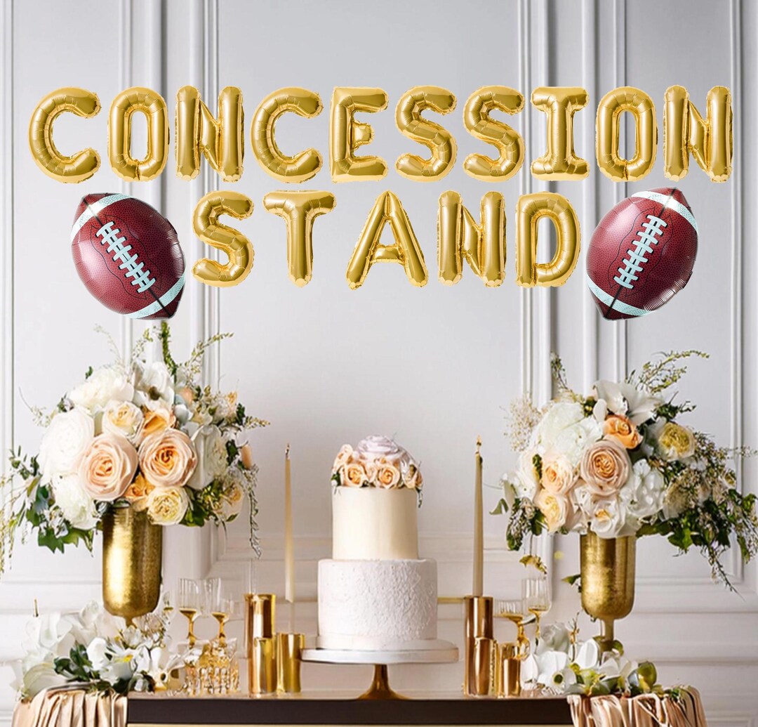 Concession Stand 1st Year Down Balloon Banner, First Birthday Football ...