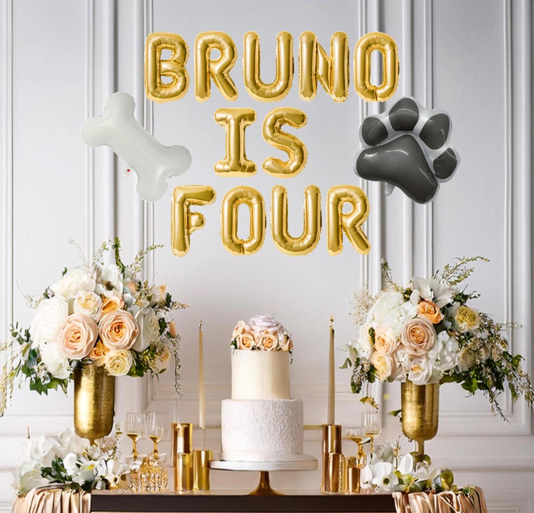 Dog Birthday Party Balloons, Paw Balloons, Fur Ever Young Balloon ...