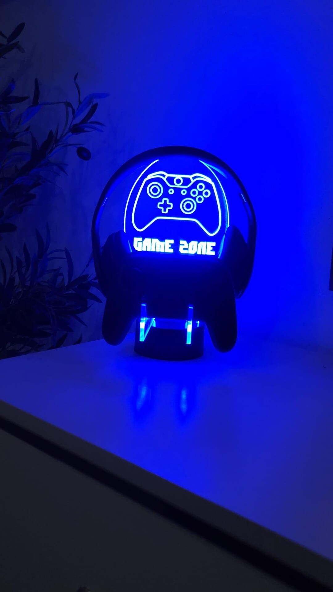 Custom Gaming Controller and Headphone Stand, LED Controller Holder ...
