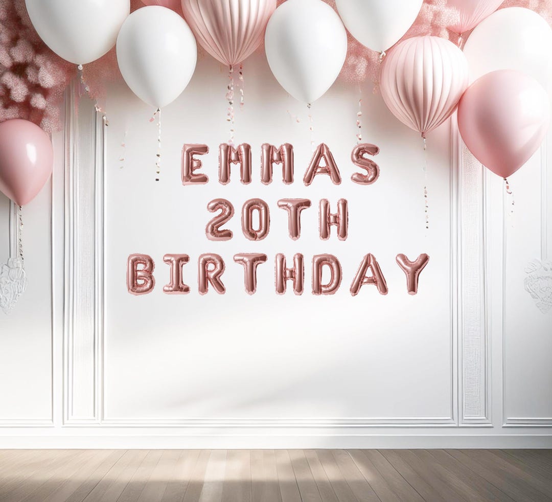 Happy 20th Birthday Balloon Personalized 20th Birthday Party ...