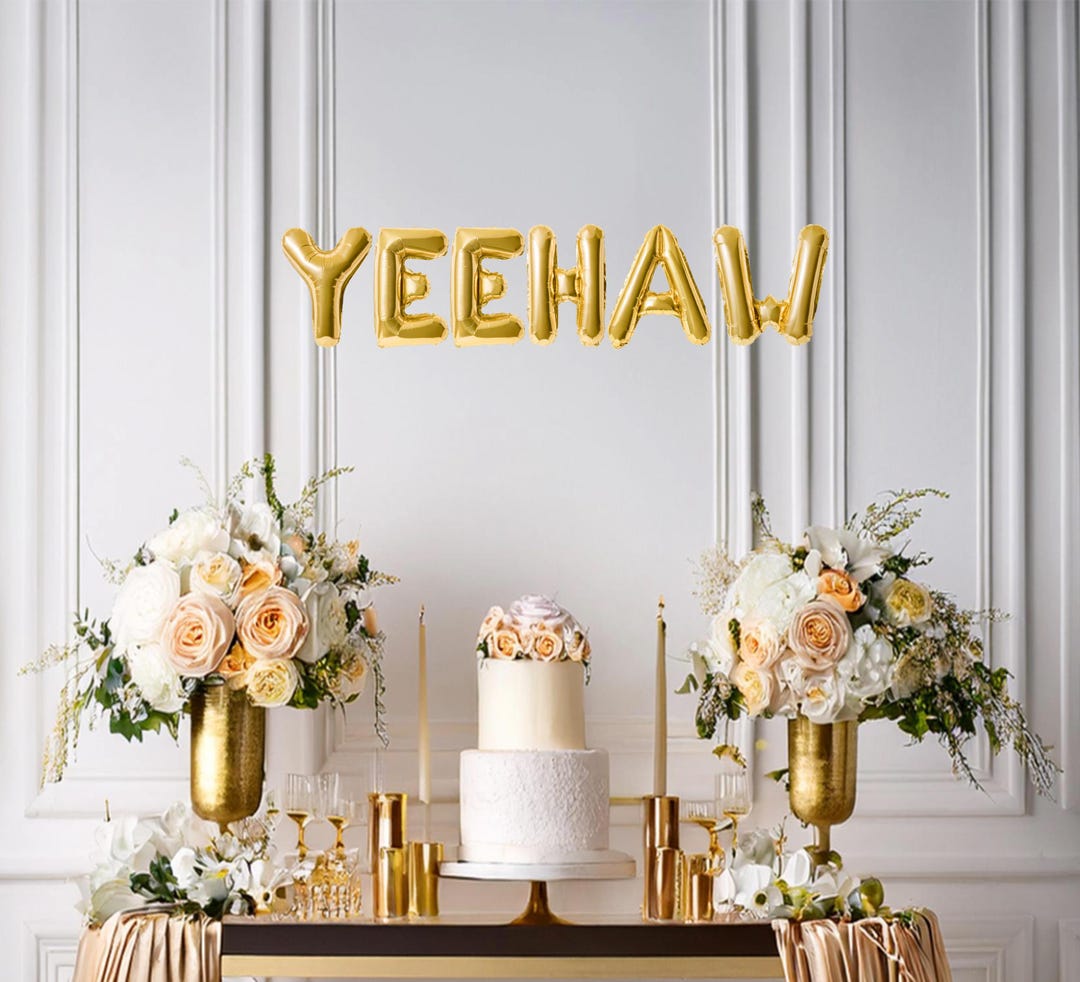 Yeehaw Balloon Banner, Yee Haw Banner, Cowboy or Cowgirl Birthday ...