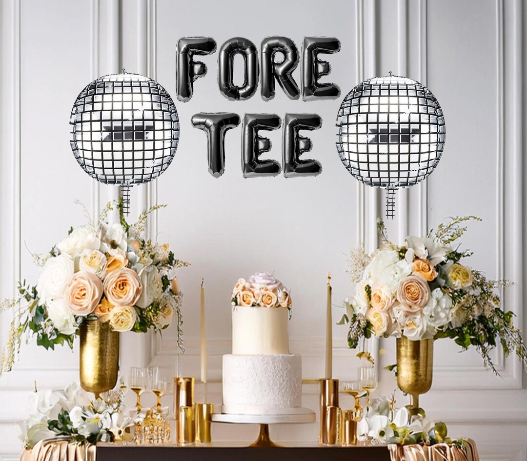 Fore Tee Balloon Banner, Golf Themed Birthday Balloon Banner, Funny ...