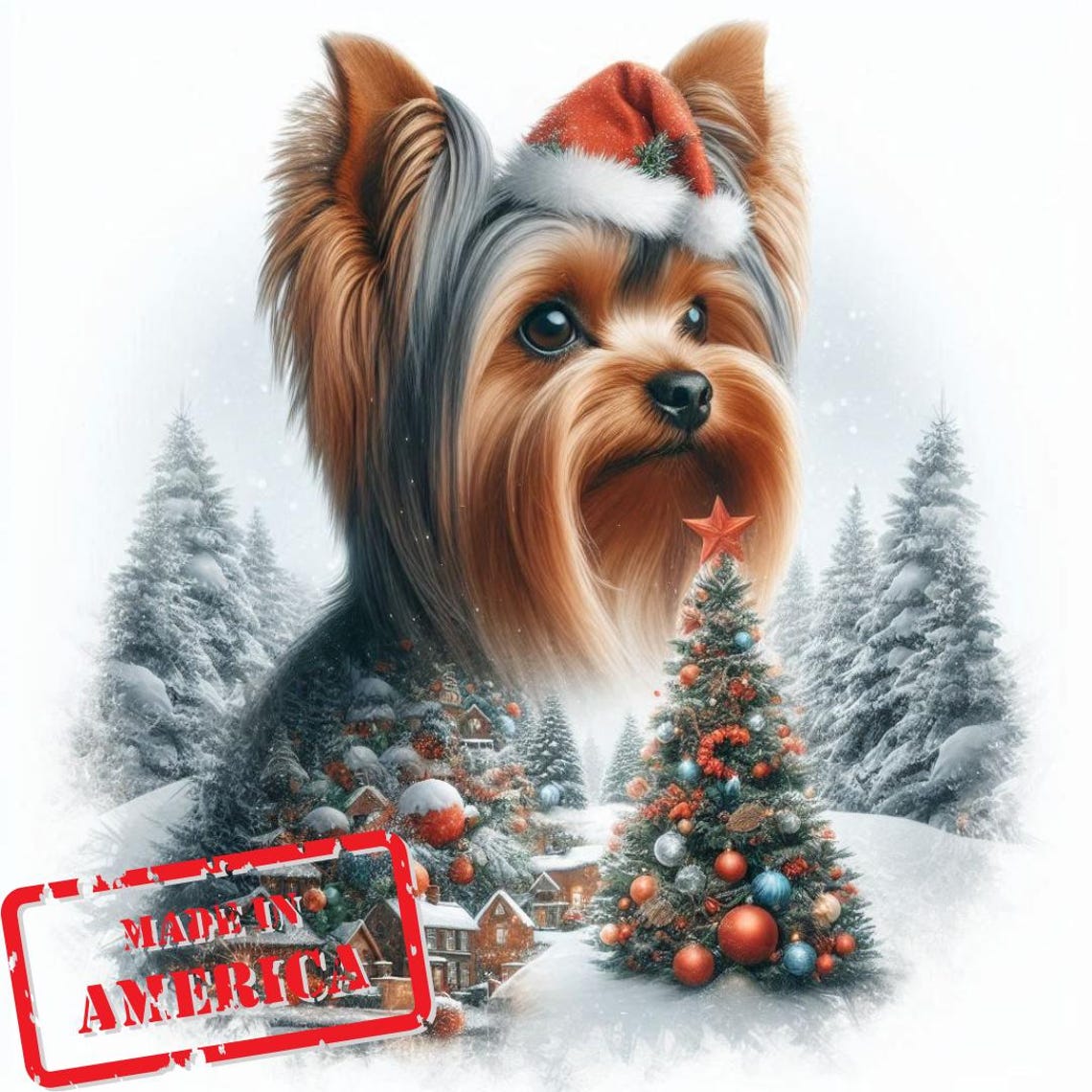 Christmas Yorkie Jpeg, Christmas Yorkie Png. - Etsy