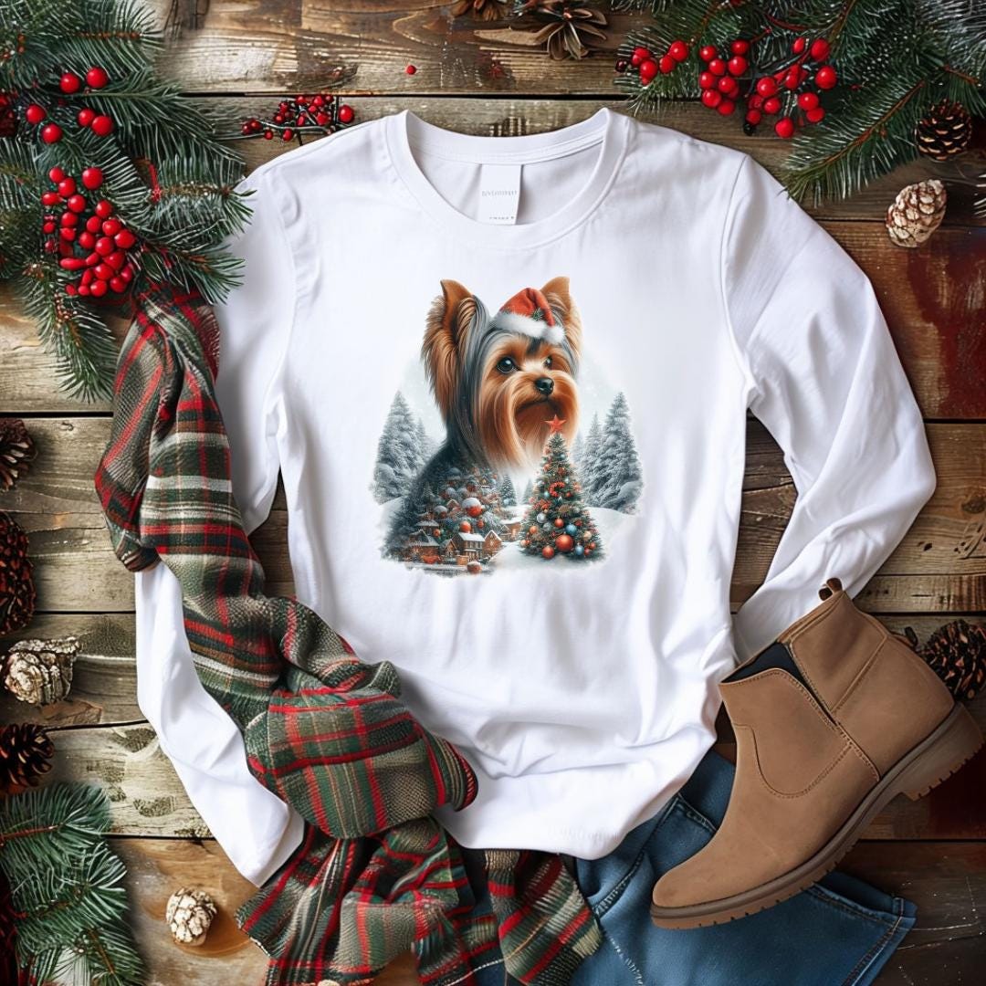 Christmas Yorkie Jpeg, Christmas Yorkie Png. - Etsy